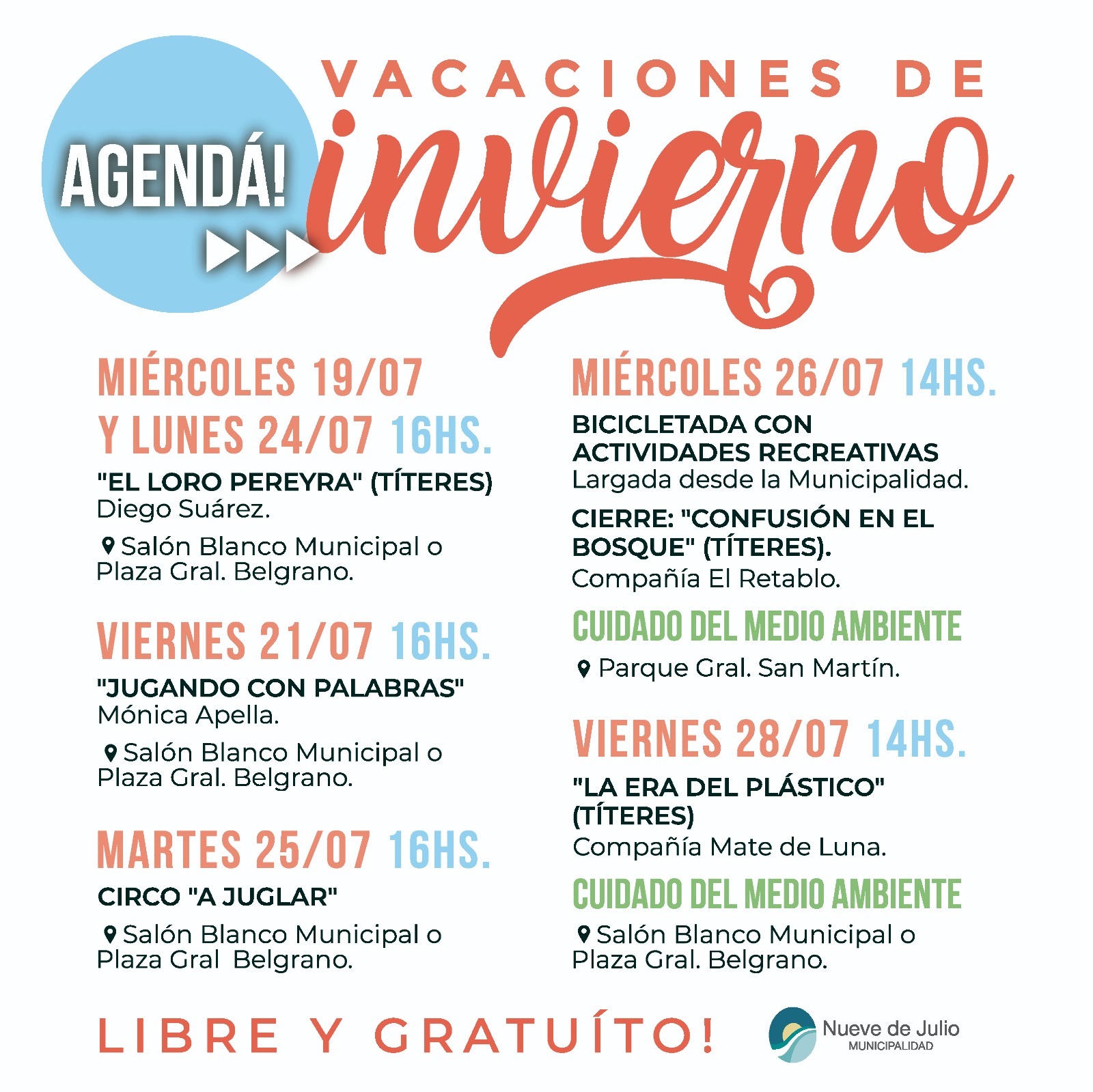 Atractiva agenda de actividades para las vacaciones de invierno | La ...